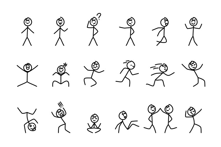 Stickman Line Vector Images (over 2,100)