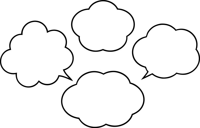 A collection of free printable speech bubble Vector Image