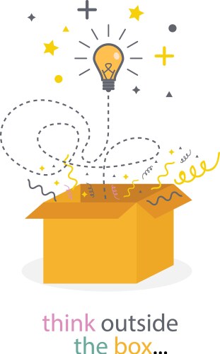 Think outside the box Royalty Free Vector Image
