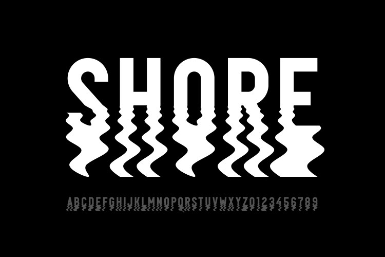 Radio wave style font alphabet letters and numbers