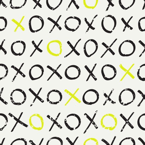 Tic tac toe xo game seamless pattern black board Vector Image