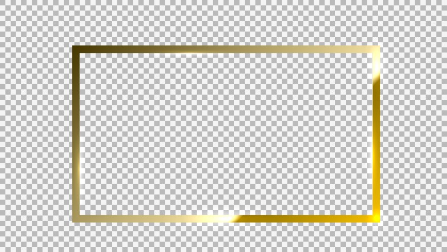 Realistic shining golden picture frame on a wall Vector Image