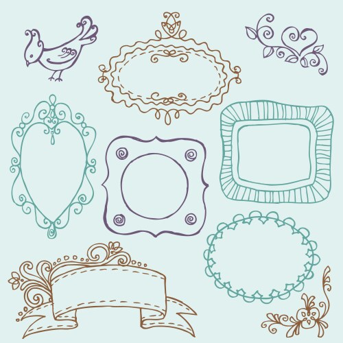 Hand drawn doodle love collection Royalty Free Vector Image
