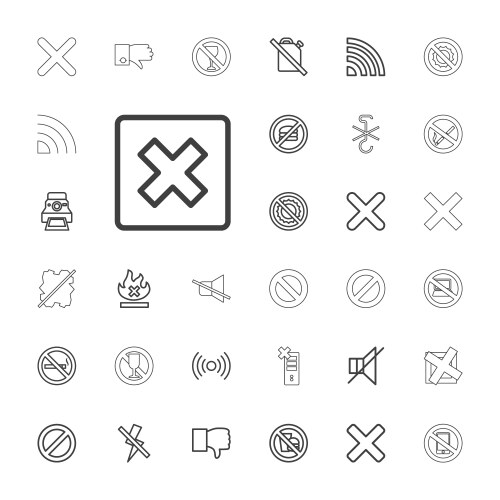 No icons Royalty Free Vector Image - VectorStock