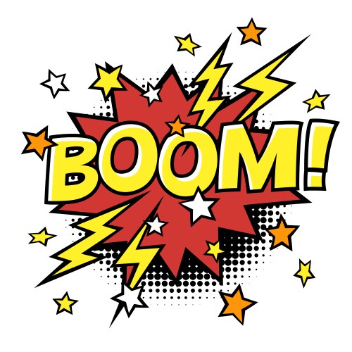 Comic speech chat bubble pop art style yummy Vector Image