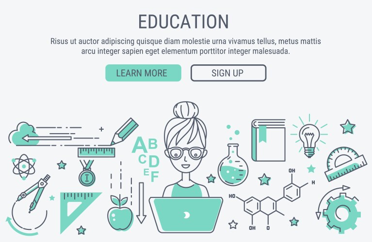 Lesson icons for education graphic design Vector Image