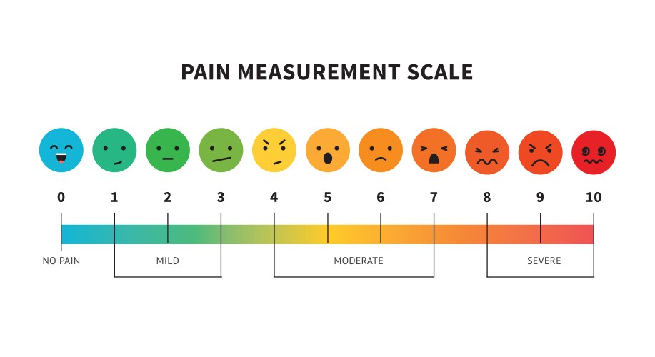 Pain scale chart vertical Royalty Free Vector Image