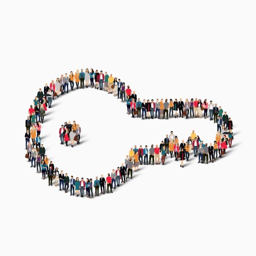 Large group of people in number 2 two form Vector Image