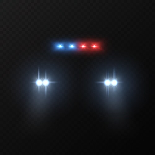 Car headlights realistic round bright cars Vector Image