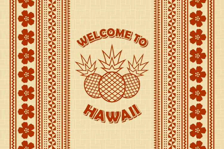 Hawaiian background in polynesian style Royalty Free Vector