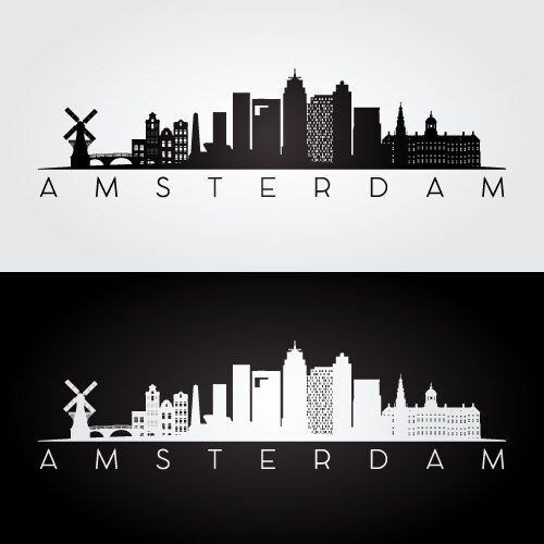 Amsterdam Netherlands Silhouette Skyline Vector Images (over 310)