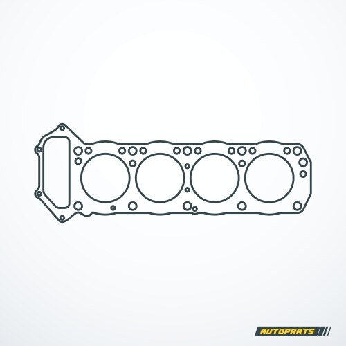 Cylinder head gasket isolated Royalty Free Vector Image