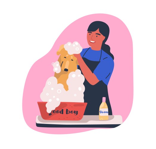 Dog Wash Clean Washing Cartoon Vector Images (over 810)