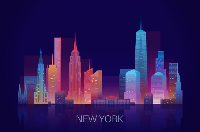 New york skyline Royalty Free Vector Image - VectorStock