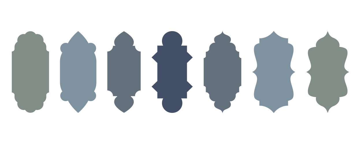 Ramadan shape windows set Royalty Free Vector Image