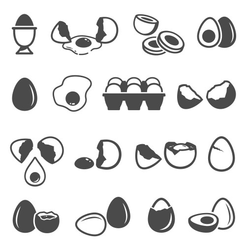 Egg icon set Royalty Free Vector Image - VectorStock