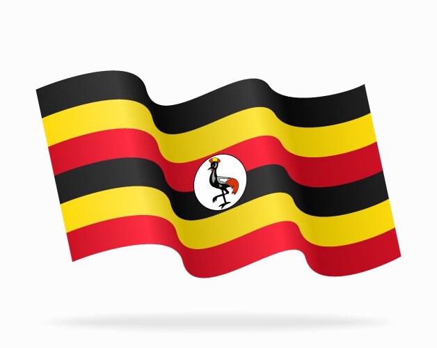 Ugandan Flag Wavy Background Royalty Free Vector Image