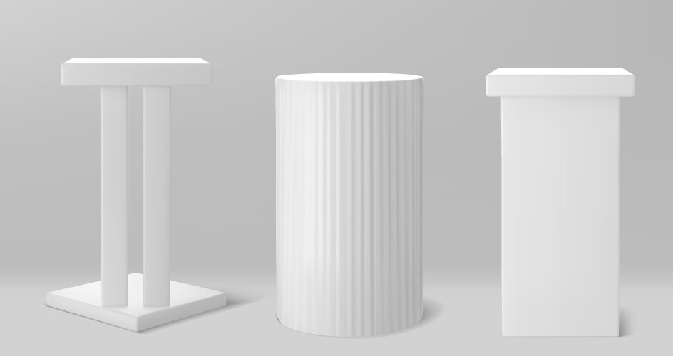 Column podium with white arch greek round pillar Vector Image