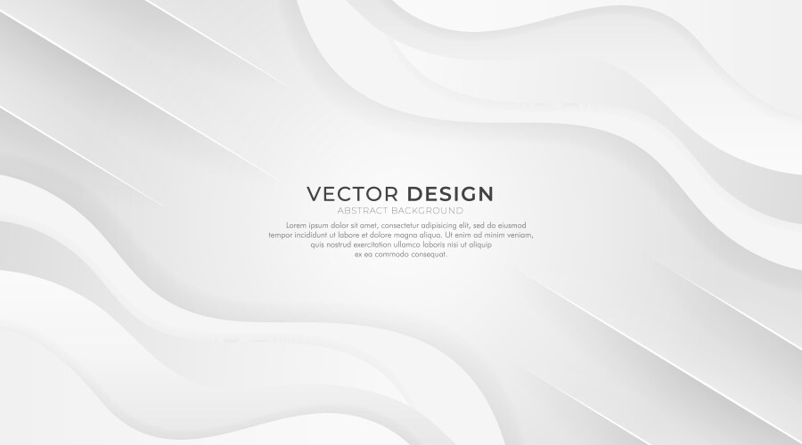 Abstract wavy white design template decorative Vector Image