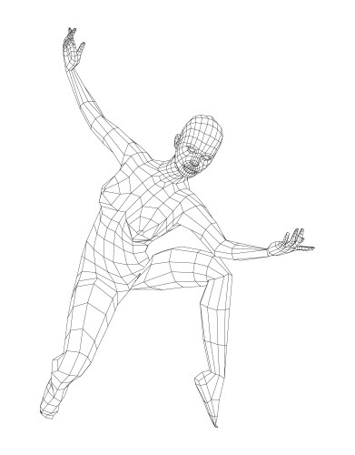 Wireframe ballerina in dance pose Royalty Free Vector Image