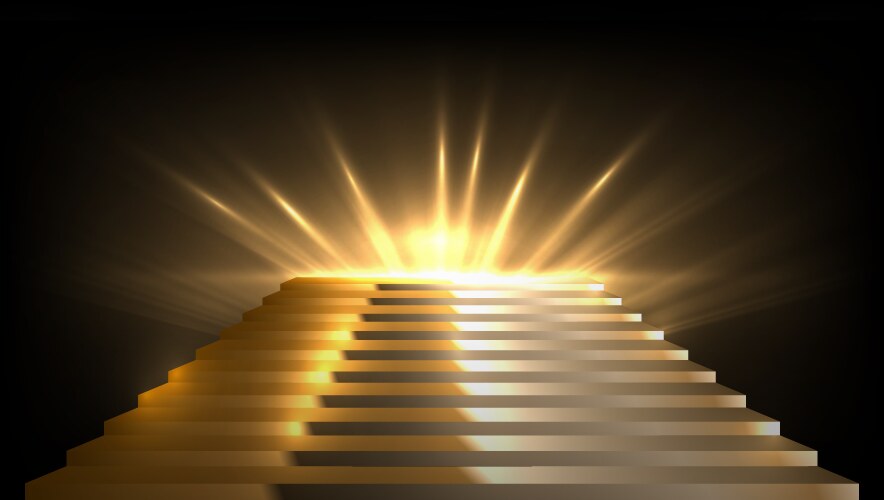 Realistic golden platform Royalty Free Vector Image