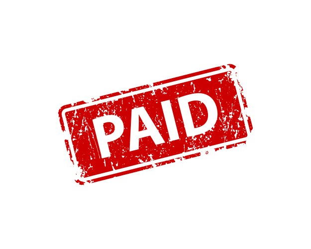 Rubber stamp lunas paid in indonesia language Vector Image