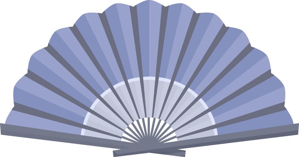 Blue hand fan open presenting traditional culture Vector Image