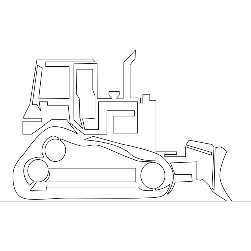 Cartoon bulldozer moving to demolish small Vector Image