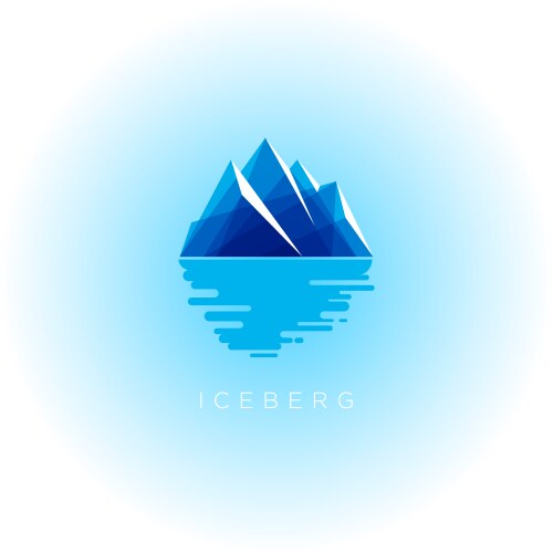 Iceberg logo geometric on dark blue background Vector Image