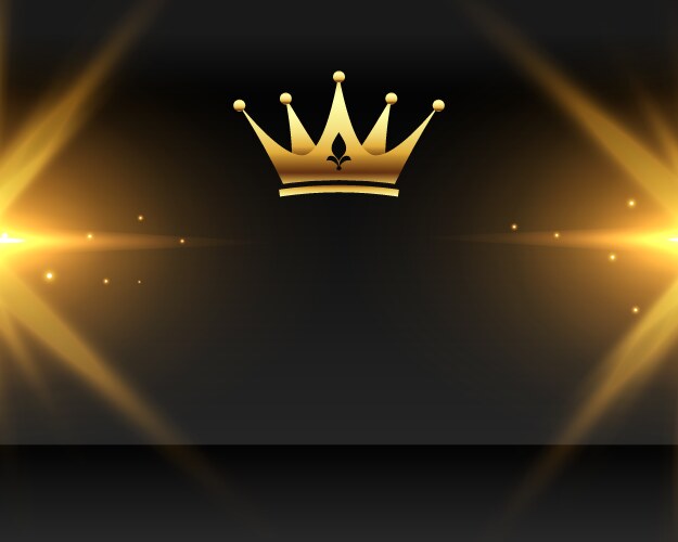 Golden crown background with ribbon for royal Vector Image