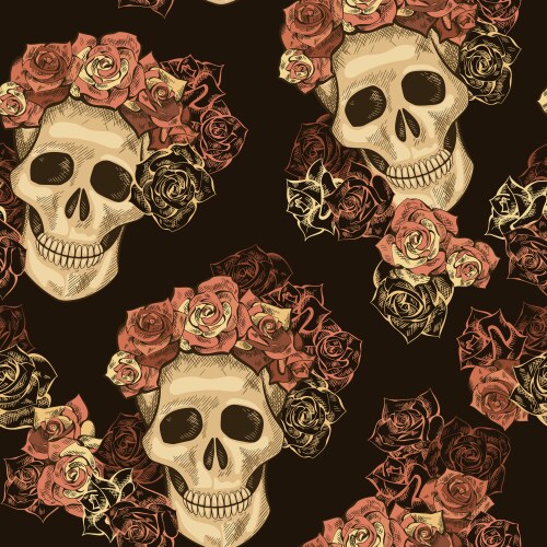 Skull ornamental pattern Royalty Free Vector Image
