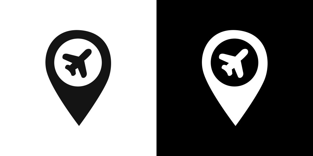 Map Pointer with Symbol Airport Vector Images (over 1,200)