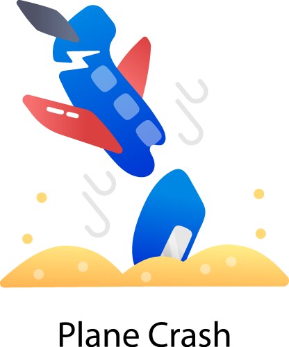 Plane crash Royalty Free Vector Image - VectorStock
