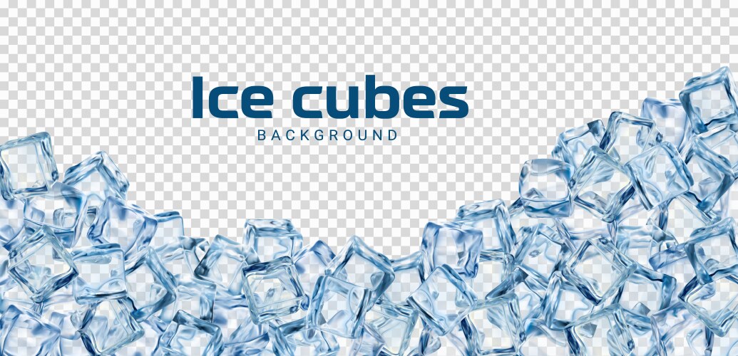 Frozen ice cubes background realistic icy blocks Vector Image
