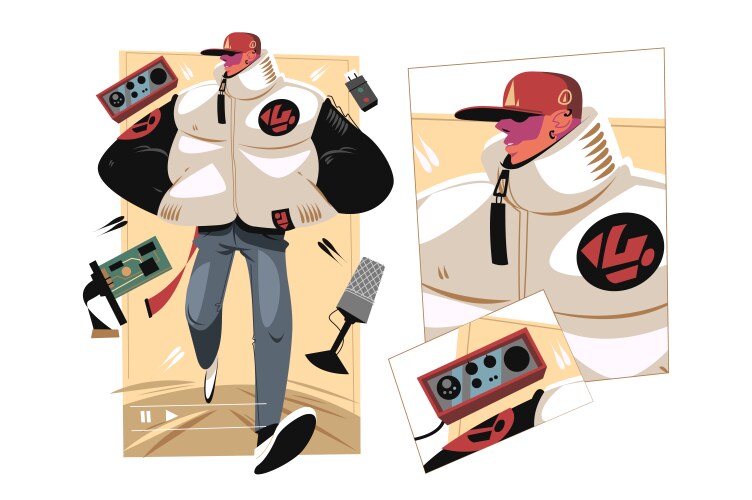 Two gangster rapper Royalty Free Vector Image - VectorStock