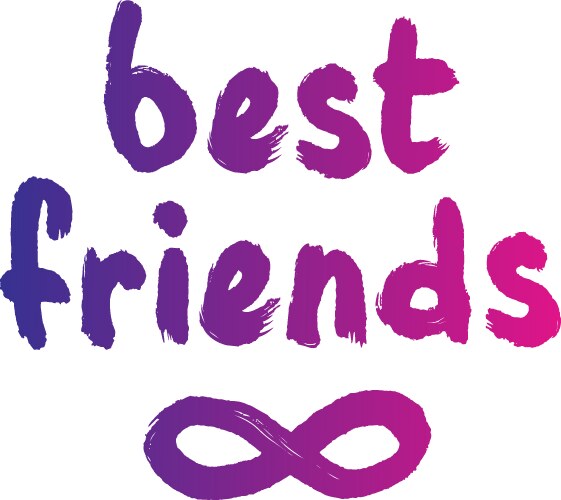 Best friends forever logo design happy friendship Vector Image