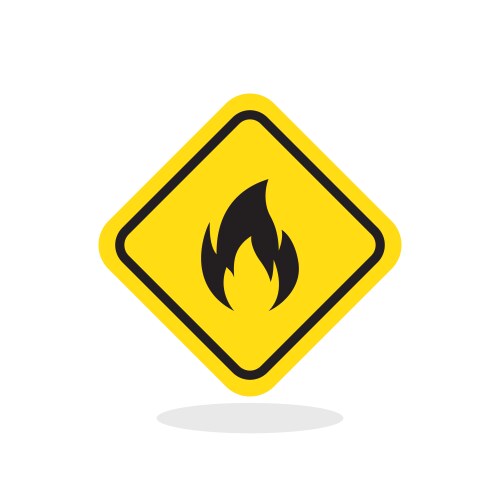 Fire warning sign red Royalty Free Vector Image
