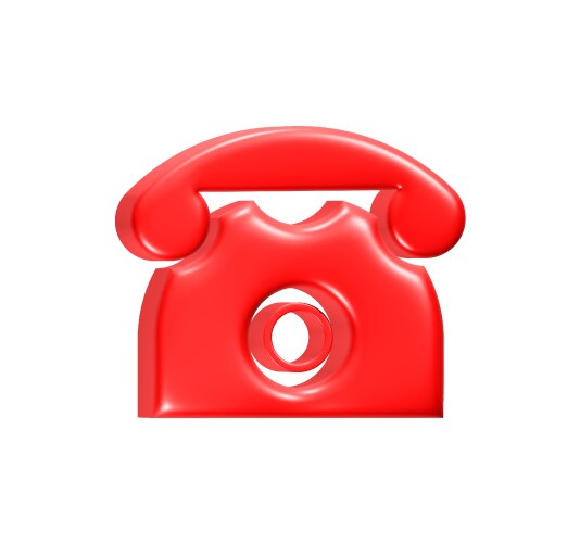 Phone call contact 3d realistic icon Royalty Free Vector