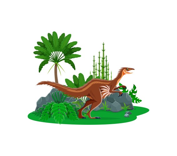 Prehistoric troodon dinosaur cartoon character Vector Image