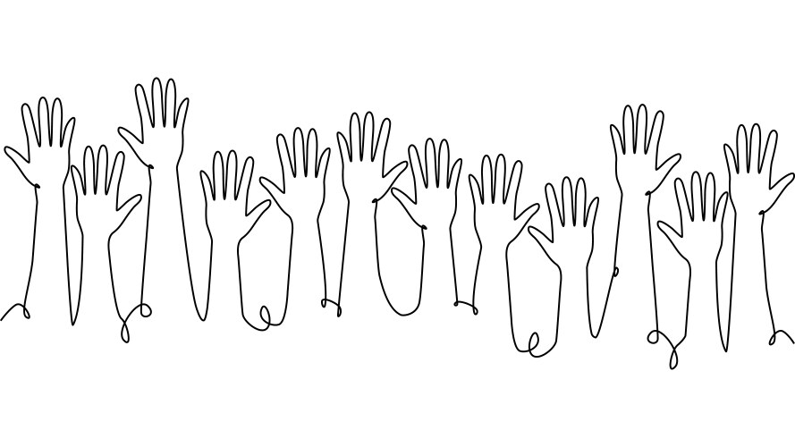 Continuous single line drawing of a group Vector Image