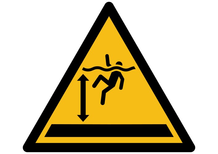 Falling Water Hazard Sign Royalty Free Vector Image