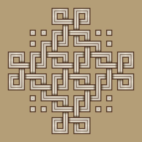 Viking decorative knot - squares ring edges dot Vector Image