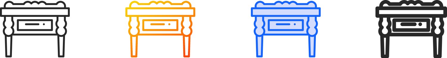 Countertop iconthin linear gradient blue stroke Vector Image