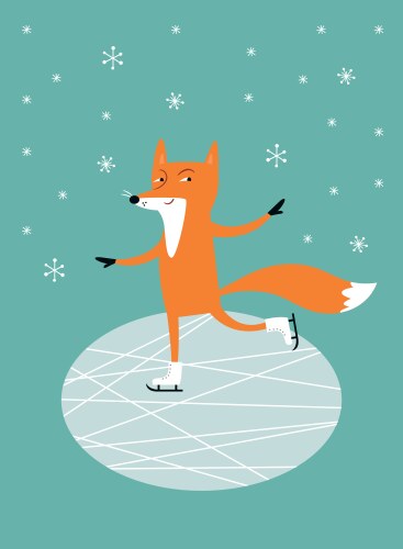 Cute fox and bird Royalty Free Vector Image - VectorStock