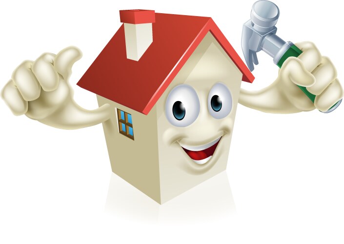 Okay house character cartoon style Royalty Free Vector Image