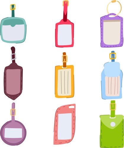 Suitcase luggage tag cartoon Royalty Free Vector Image