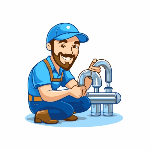 A plumber in cap and overalls Royalty Free Vector Image