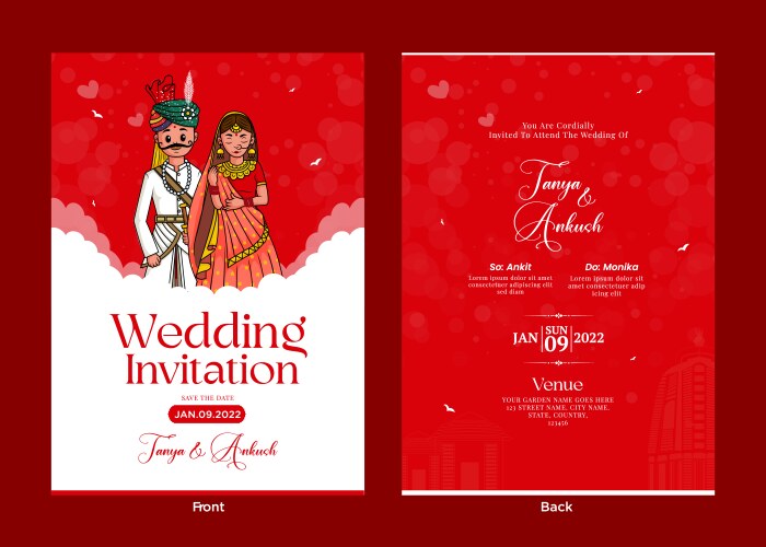 Beautiful indian wedding invitation card Vector Image