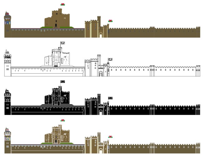 Cardiff skyline pop Royalty Free Vector Image - VectorStock