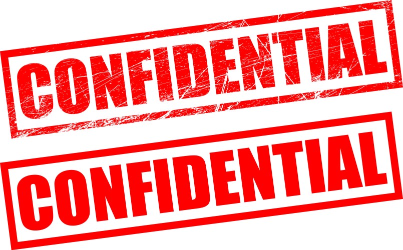 Confidential round stamp design Royalty Free Vector Image